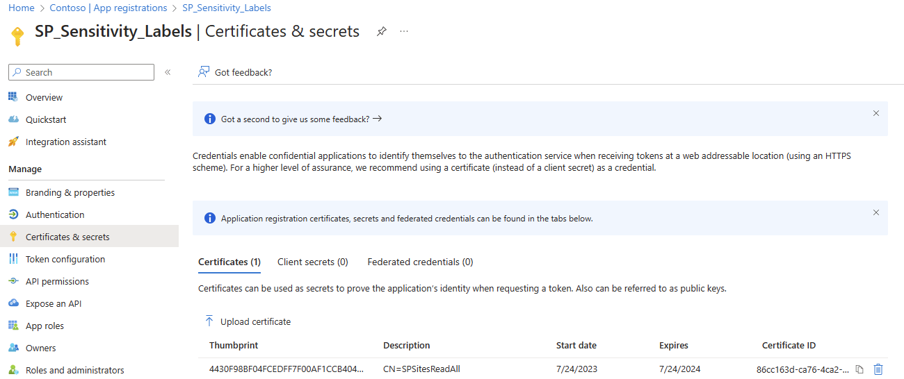 Assign Sensitivity Labels in SharePoint PowerShell Graph API