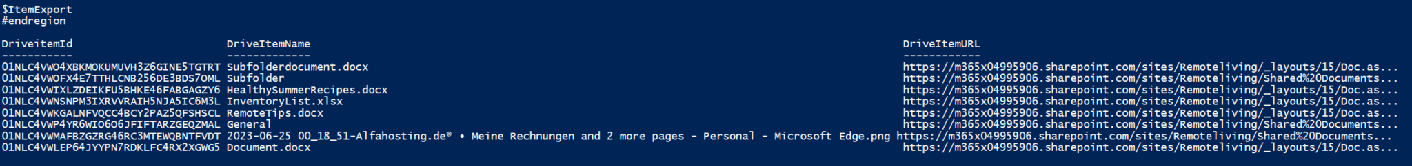 Get SharePoint files with MSGraph (PowerShell)
